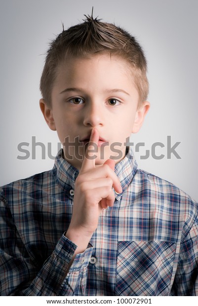 Boy Expression Silence Please Stock Photo 100072901 | Shutterstock