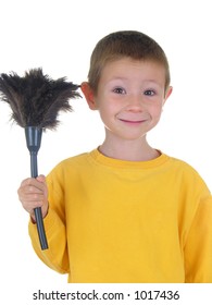 Boy Feather Duster Stock Photo 1017436 | Shutterstock