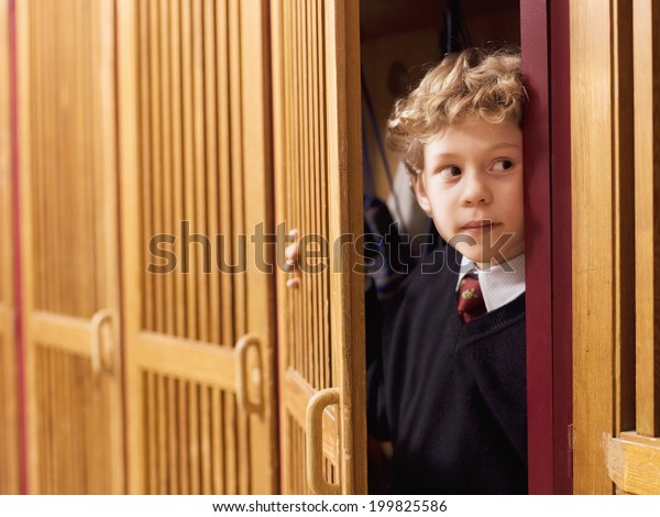Boy Hiding Locker Stock Photo 199825586 | Shutterstock