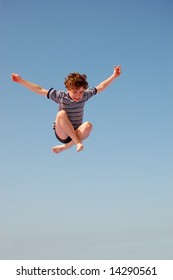Full Length Portrait Happy Jumping Boy Stock Photo 234965764 | Shutterstock