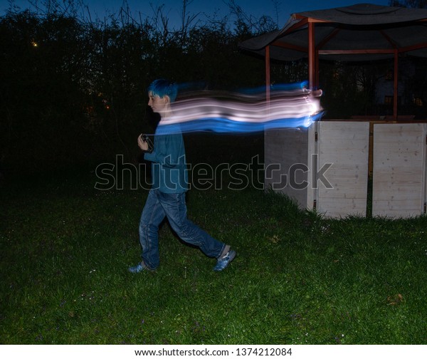 Boy Playing Flashlight Afterdark Stock Photo 1374212084 | Shutterstock