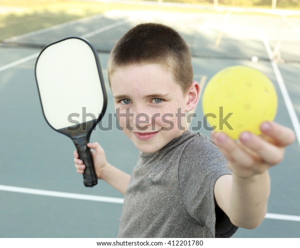 Boy Playing Pickleball Stock Photo 412201780 | Shutterstock