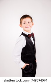 Boy Posing Studio Over Grey Background Stock Photo 749894074 | Shutterstock