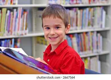 Boy Reading Library Stock Photo 2667564 | Shutterstock
