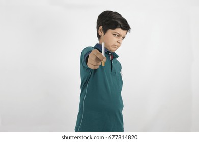 Boy Refusing Cigarette Isolated On White Stock Photo 677814820 ...