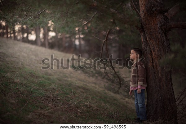 Boy Standing Under Tree Stock Photo 591496595 | Shutterstock