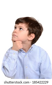 Boy Thinking Expression Isolated White Background Stock Photo 185422229 ...