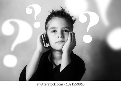 Boy Thinks Question Marks Stock Photo 1321553810 | Shutterstock