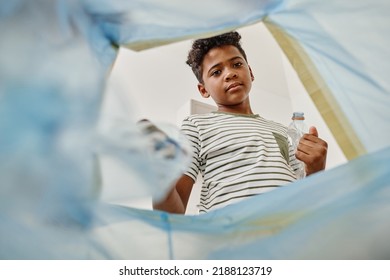 Boy Throwing Garbage Trash Bin Stock Photo 2188123719 | Shutterstock