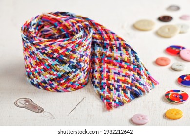 Braid Multi Colored Sewing Threads Needle Stock Photo 1932212642 ...