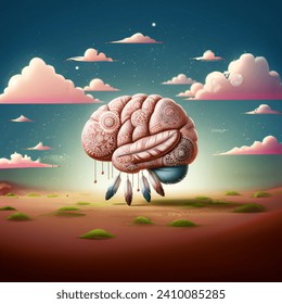Brain Native Feather Indigenous AI-generated image 2410085231 ...