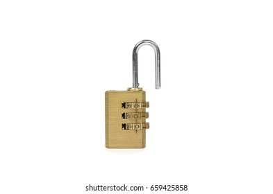 Brass Lock Code Set Isolated On Stock Photo (Edit Now) 659425858
