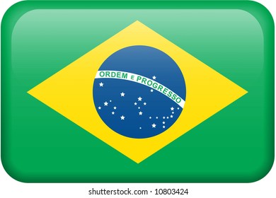 Brazilian Flag Rectangular Button Part Set Stock Photo 10803424 ...