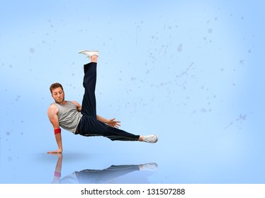 Break Dancer Balancing On One PPT template 88 | CrystalGraphics