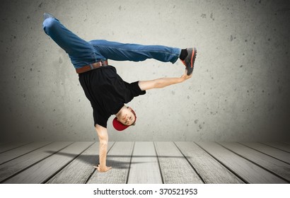Inverted Black Breakdancer Doing Headstand Handstand Stock Photo ...