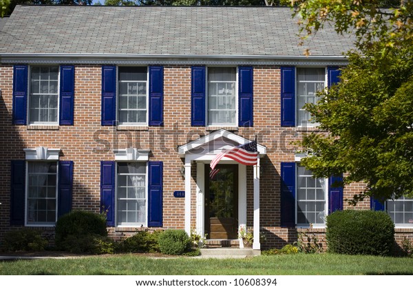 Brick Cape Cod Home Stock Photo 10608394 | Shutterstock