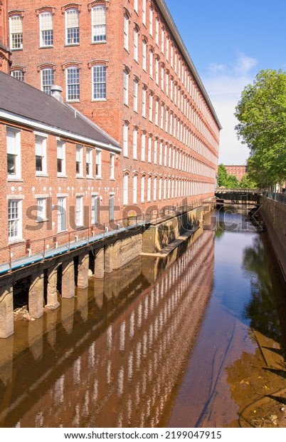 Brick Textile Mill Building Reflection Canal Stock Photo 2199047915 ...