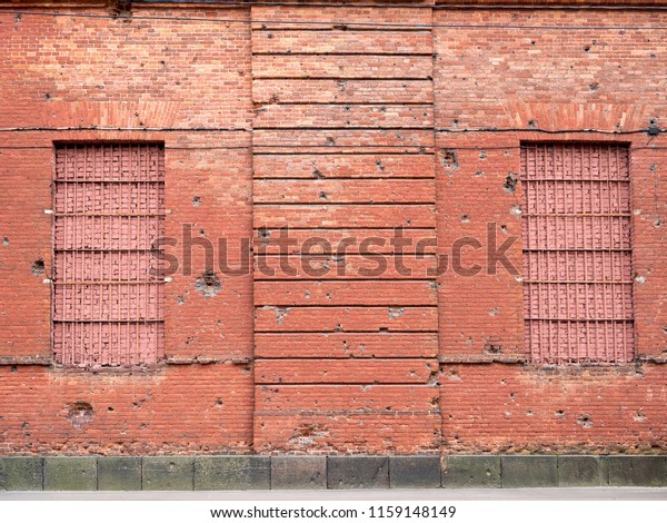 Brick Wall Bullet Marks Stock Photo 1159148149 | Shutterstock