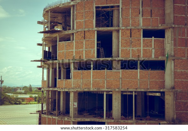 Brick Wall Structure Building Construction Site Stock Photo 317583254 ...