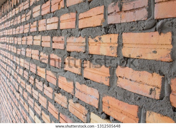 Brick Wall View Tilted Angle Wall Stock Photo 1312505648 | Shutterstock