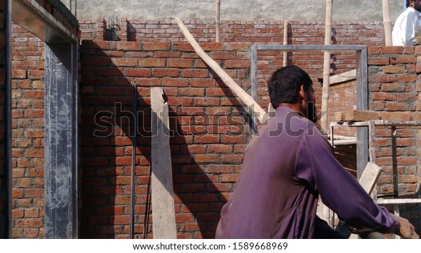 Brick Work Superstructure Brick Wall Under Stock Photo 1589668969 ...