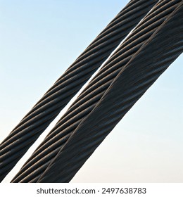 Piles Large Uncoiled Wire Rope Reflecting AI-generated image 2554782239 ...