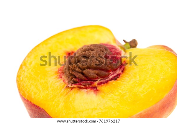 Bright Close Half Peach Sharp Pit Stock Photo 761976217 | Shutterstock