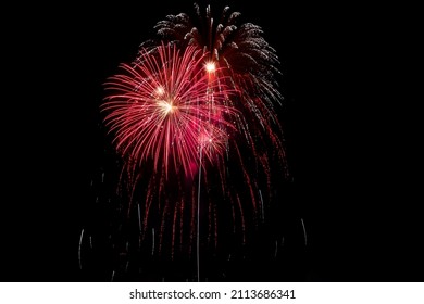 Bright Fiery Beams Light Exploding Pyrotechnics Stock Photo 2113686341 ...