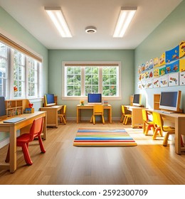 Bright Friendly Study Room Where All — изображение, созданное ИИ ...