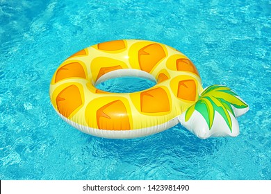 Inflatable Pineapple Ring Floating Swimming Pool Stock Photo 1504919738 ...
