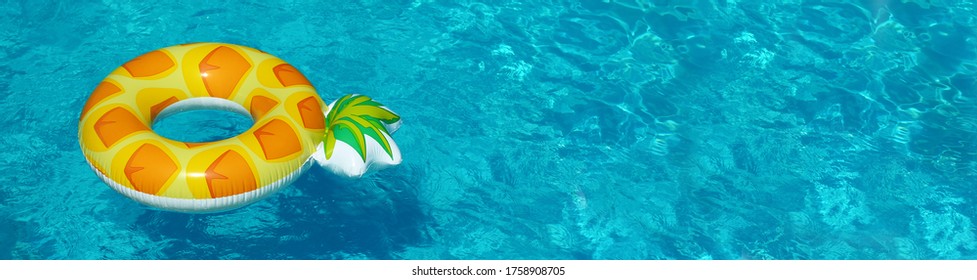 Bright Inflatable Pineapple Ring Floating Swimming Stock Photo ...