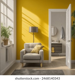 Bright Interior Wall Horizontal Layout Spacious AI-generated image ...