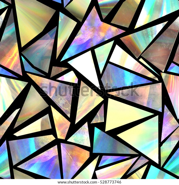 Bright Seamless Pattern Iridescent Triangles On Stock Photo (Edit Now ...