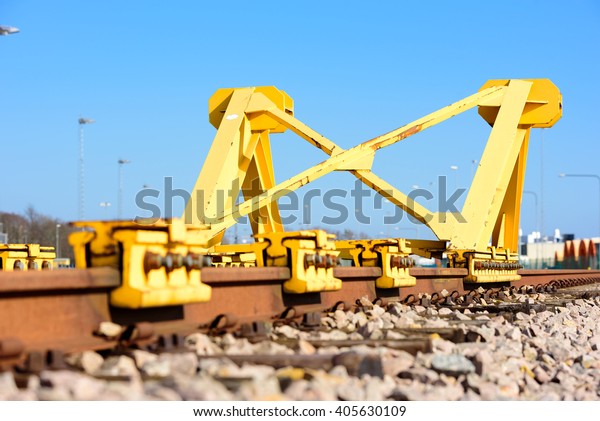 Bright Yellow Train Buffer Stop Bumper Stock Photo 405630109 | Shutterstock