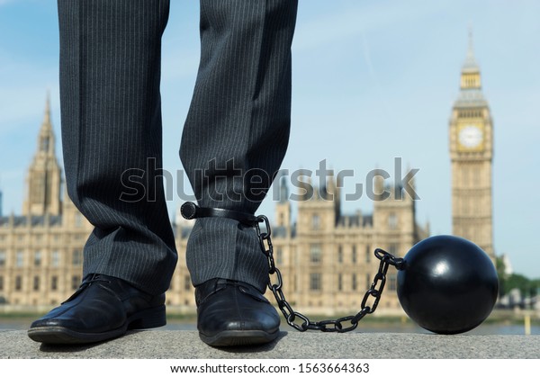 British Businessman Ball Chain Shackled His Stock Photo 1563664363 ... British Businessman Ball Chain Shackled His Stock Photo 1563664363 ...