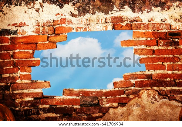 Broken Brick Wall Sky View Through Stock Photo 641706934 | Shutterstock