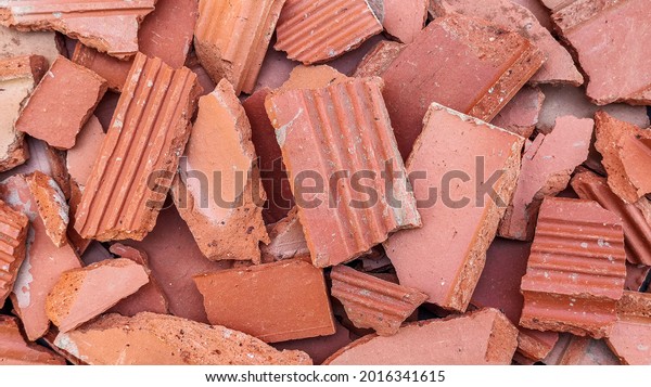 Broken Bricks Construction Brick Rubble Architecture Stock Photo ...