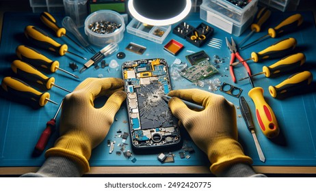 Iphone Being Repaired Clean Modern Tools AI-generated image 2438170023 ...