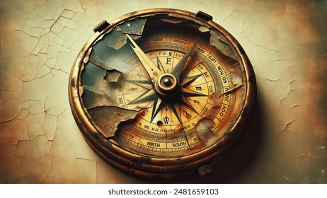 Graphical Representation Compass Where Needle Points AI-generated image ...