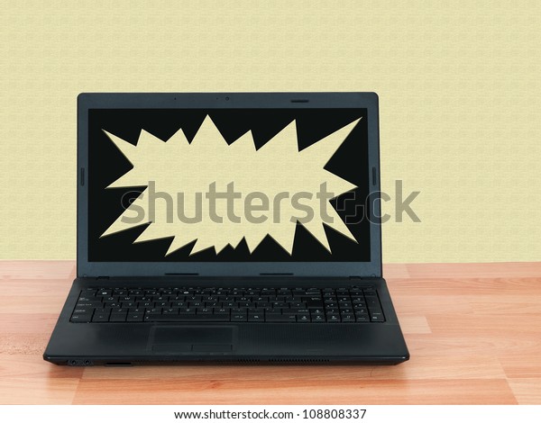 Broken Crashed Computer On Office Desk Stock Photo (Edit Now) 108808337
