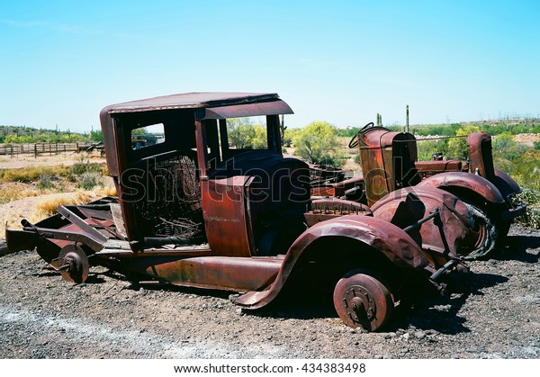 Broken Down Rusty Old Trucks No Stock Photo (Edit Now) 434383498