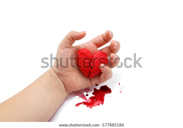 Broken Heart On Hand Bleeding Suicide Stock Photo 577885186 | Shutterstock