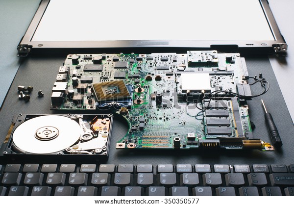 Broken Laptop Electronic Components Pc Keyboard Stock Photo (Edit Now ...