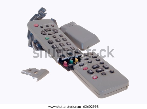 Broken Remote Control Isolated On White Stock Photo (Edit Now) 63602998