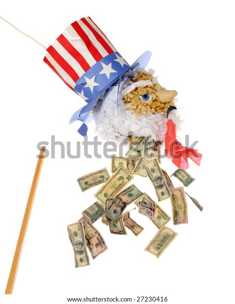 Broken Uncle Sam Pinata Bleeding American Stock Photo 27230416 ...