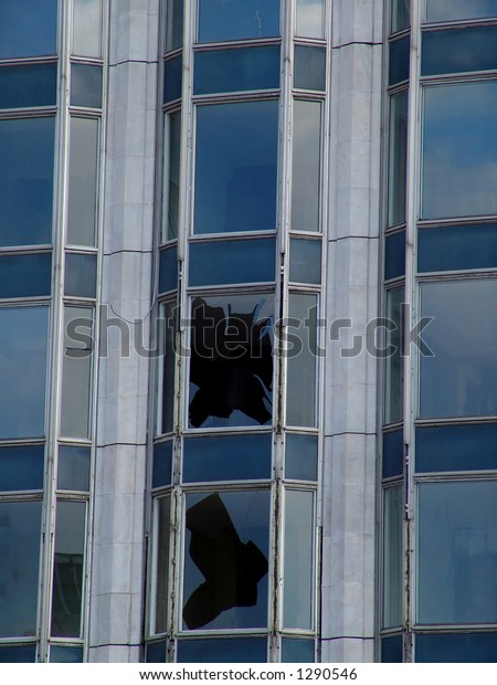 Broken Window Office Building Stock Photo 1290546 | Shutterstock