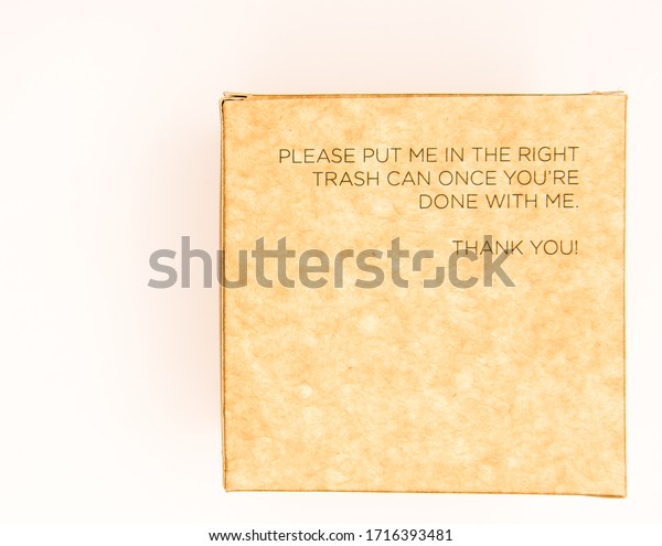 Brown Box Text Please Put Me Stock Photo 1716393481 | Shutterstock