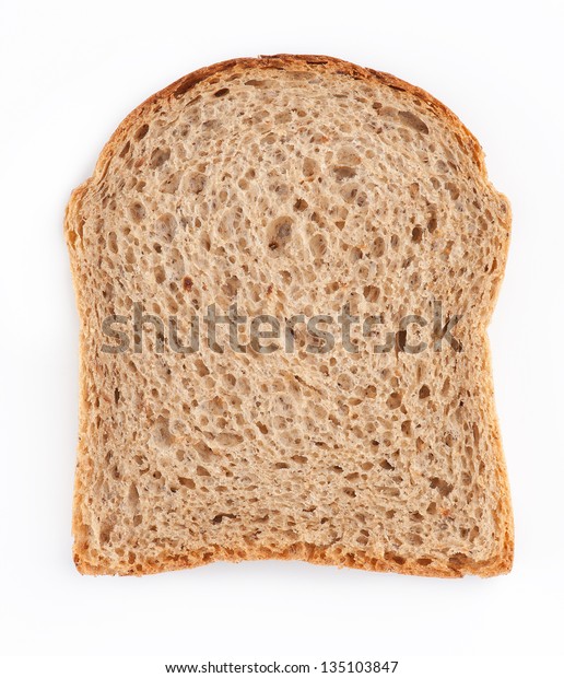 Brown Bread Slice Isolated On White Stock Photo (Edit Now) 135103847