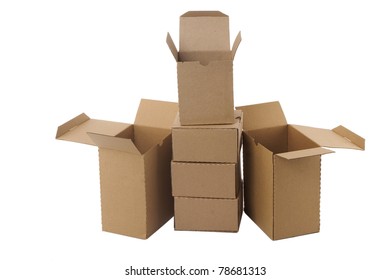 Poop Character Open Cardboard Box Isolated Stock Illustration ...