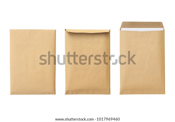 Brown Envelope Front Back Isolated On Stock Photo (Edit Now) 1017969460